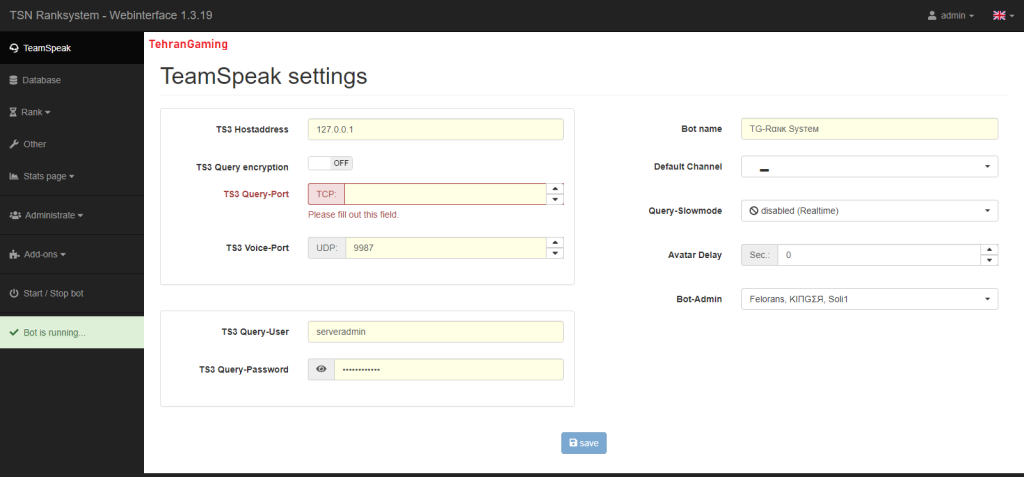 اموزش کانفیگ پنل تحت وب اتورنک تیم اسپیک (AutoRank)